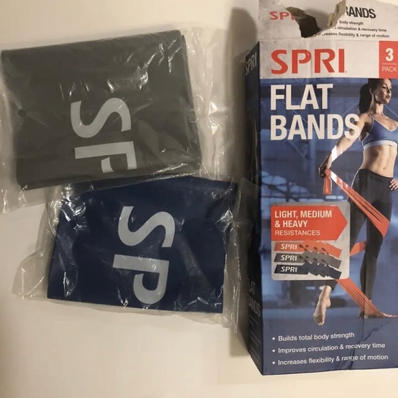 Other | Set Of 2 With Box Spri Flat Bands Flex Workout New Grey And ...